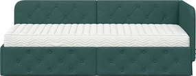 Rohový rám postele Tmavě zelená 80 x 200 cm textil 3394033