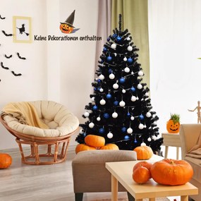 Costway 180 cm vysoký umělý skládací Halloween vánoční stromeček PVC hroty černé