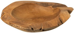 Servírovací mísa v přírodním tvaru z teakového dřeva Igor - 43*43*8 cm