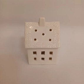 LED dekorace keramický domeček 7 × 6 × 10 cm, teple bílá, 2× LR44