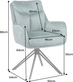 Designová otočná židle Brock petrolejový samet