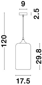 Nova Luce Závěsné svítidlo SAVAZ chromové sklo černý kov černý kabel E27 1x12W