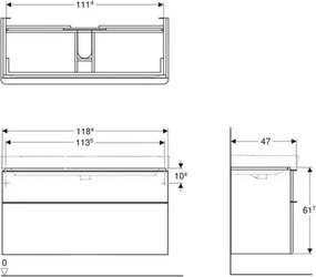 Geberit 500.355.JR.1 - Koup. skříňka pod umyv. Smyle Square 61,7x118,4 cm ořech