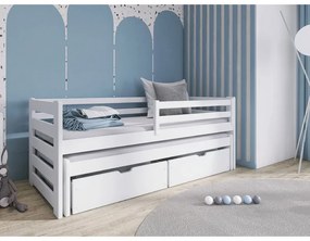 Dětská dvoulůžková postel se zásuvkami Pilksis 90, Barva: bílá
