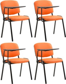 Sada 4 ks židle Ken s skládací stůl umělá kůže – oranžová