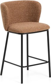 Čalouněná barová židle v terakotové barvě (výška sedáku 65 cm) Ciselia – Kave Home