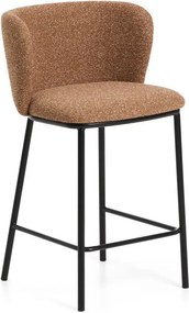 Čalouněná barová židle v terakotové barvě (výška sedáku 65 cm) Ciselia – Kave Home