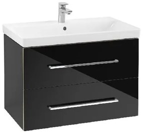 Villeroy & Boch Avento - Umyvadlová skříňka, 780x514x452 mm, 2 zásuvky, Crystal Black A89100B3