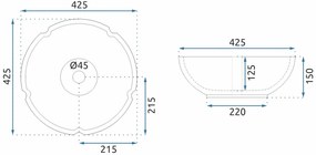Rea Felicia, umyvadlo na desku 425x425x150 mm, vícebarevné, REA-U7504