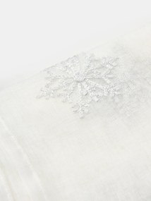 Sinsay - Sada vitrážových záclon s lesklou výšivkou sněhových vloček 2 pack - bílá