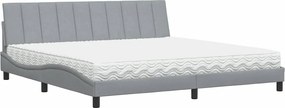 Postel s matrací Hanko světle šedá 200 x 200 cm textil 3310552