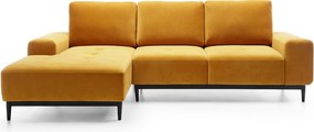 Rohová rozkládací sedací souprava do L VALENCIO, 266 cm, s úložným prostorem Roh pohovky: Levý roh, Barva látky: Smaragdově zelená (Element 12)