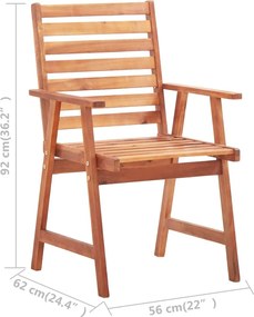 vidaXL Zahradní jídelní židle 3 ks masivní akáciové dřevo [46313] Barva: Šedá