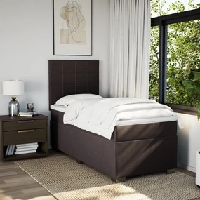Box spring postel s matrací tmavě hnědá 90x190 cm textil 3292646