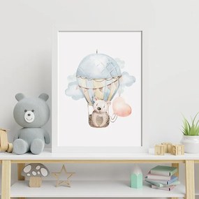 Plakát 'Medvídek v balónu' do dětského pokoje