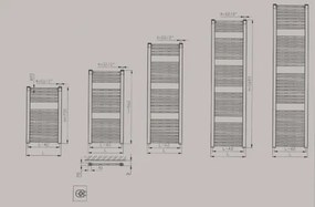 Thermal Trend KD 750 / 1680 koupelnový radiátor K žebřík rovný středové připojení