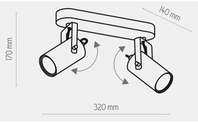 Bodové svítidlo REDO 2xGU10/10W/230V zlatá/černá
