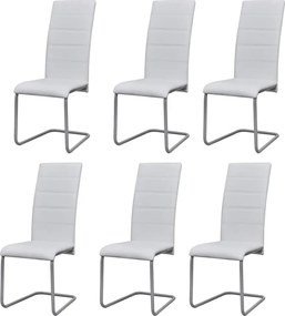 vidaXL Konzolové jídelní židle 6 ks bílé umělá kůže [272419]