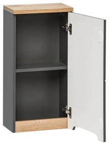COMAD Horní závěsná skříňka - BALI 830 grey, grafit/lesklý grafit/dub votan