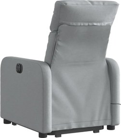 Zvedací masážní polohovací křeslo světle šedé textil 3206708