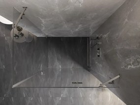 Mexen Lunar, pravostranný výklopný sprchový kout 70 x 90 cm, 8mm čiré sklo, ocelový profil, 834-070-090-97-00-P