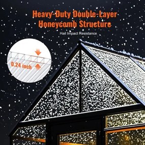 Polykarbonátové skleníkové panely 12 Kusů 2 × 1,2 m × 0,6 cm Střešní plechy