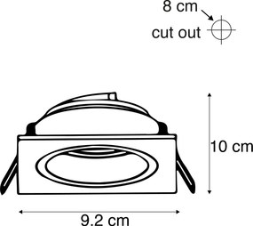 Chytré zapuštěné bodové svítidlo bílé čtvercové vč. WiFi GU10 - Chuck