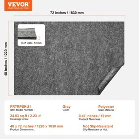 Rug Pad Gripper 1,22 × 1,83 m Ochranná podložka na koberec 11,9 mm