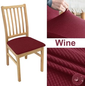 Žakárové vzorované potahy na sedátko jídelní židle (čtverečky) Barva: T1-wine (vínová)