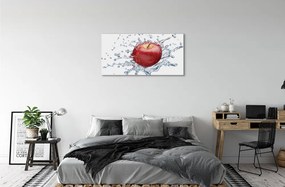 Obrazy na plátně Červené jablko ve vodě 100x50 cm
