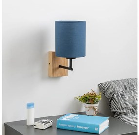 Brilagi - Nástěnná lampa NUBILA WOOD 1xE27/25W/230V dub/tmavě modrá