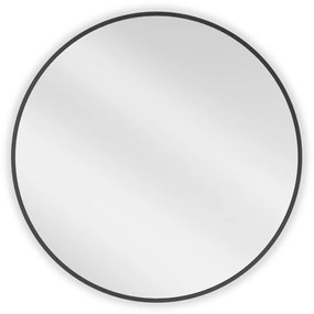 Mexen Loft, kulaté koupelnové zrcadlo 75 cm, barva rámu černá matná, 9850-075-075-000-70