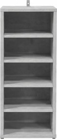 skříňka na boty, botník, 5 polic, dřevo, 72x36x32 cm, beton šedá, Dekorino BB20260072