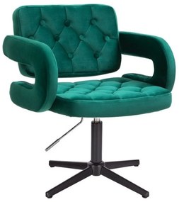 LuxuryForm DESIGN Otočná židle ADRIA VELUR na černém kříži - zelená