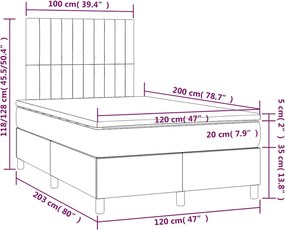 Box spring postel s matrací tmavě modrá 120 x 200 cm samet 3143137