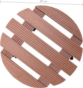 Vozíky pod květináč 2 ks hnědé Ø 30 x 7,5 cm WPC 149033