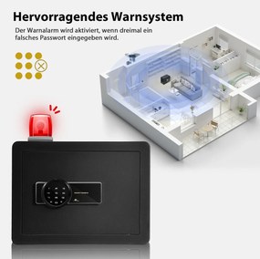 Costway Bezpečný elektronický trezor 31,5 l s digitální klávesnicí a klíčem