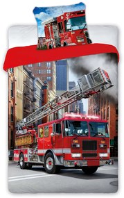 DĚTSKÉ BAVLNĚNÉ POVLEČENÍ FIREFIGHTERS 140X200 CM, 1KS 70X90 CM VZOROVANÉ