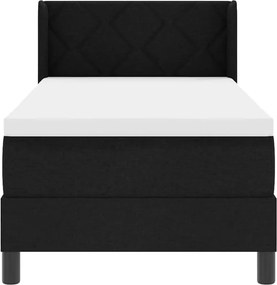 Postel s boxspringem s čelo Černý 200 x 80 cm textil 3341134