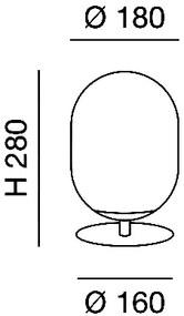 Fabas 3519-30-126 Infinity, černá stolní lampa kov/kouřové sklo, 1xE27, průměr 18cm