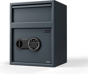 Depozitní trezor s vhozem, elektronický zámek na kód, na peníze a dokumenty, 345x455x300 mm: CEDRIC