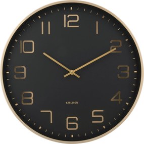 XXXLutz NÁSTĚNNÉ HODINY černá, barvy zlata 40/40/4,2 cm Karlsson - Nástěnné hodiny - 007143010301