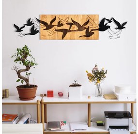 Asir Nástěnná dekorace 111x25 cm ptáci dřevo/kov AS1636