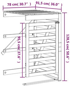 vidaXL Nástavec pro úložný box na popelnice černý masivní borové dřevo