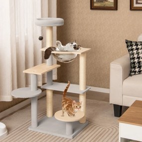Costway 113 cm vysoké moderní škrabadlo s odnímatelnou a polstrovanou