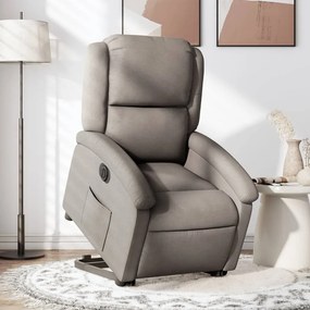 Elektrické zvedací polohovací křeslo taupe textil 3204196