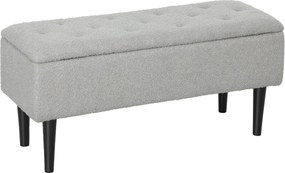HOMCOM Skládací Lavice s Úložným Prostorem, Čalouněná Lavice s Potahem z Velvetu, Hnědá, 95 x 38 x 45 cm | Aosom