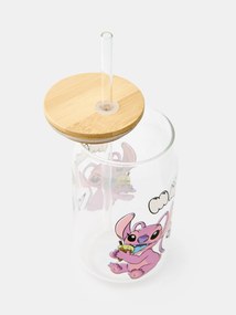 Sinsay - Skleněný hrnek s víčkem a brčkem Lilo & Stitch - vícebarevná