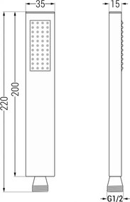 Mexen příslušenství - R-02 Ruční sprcha z mosazi, 1-funkční, bílá, 79500-20
