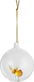 HANG ON Skleněná koule sob 9 cm - čirá